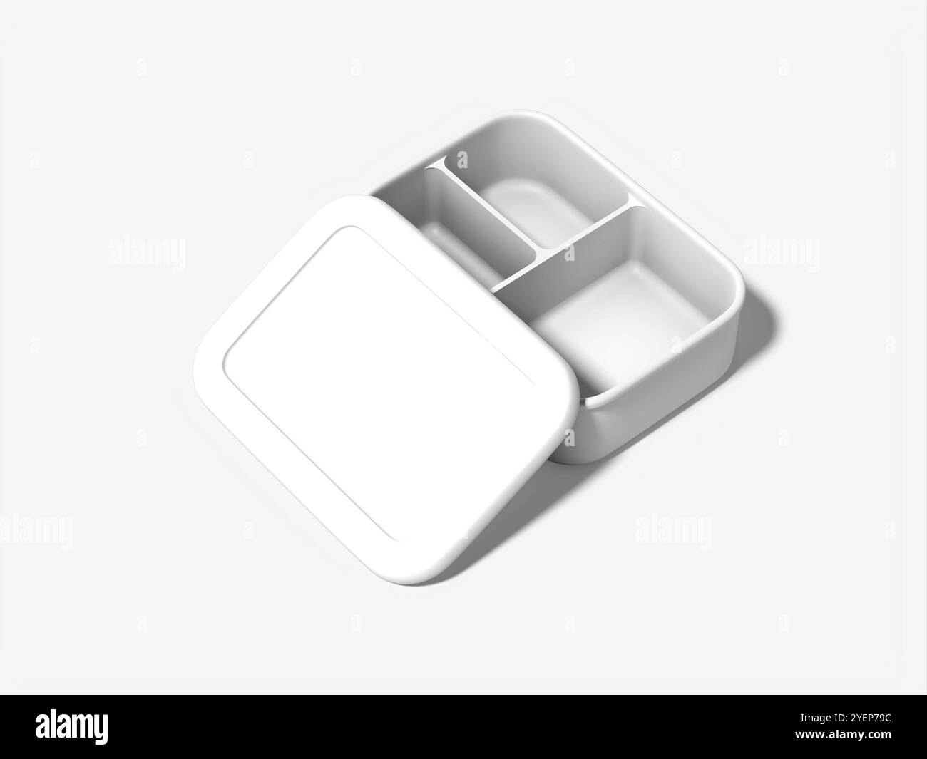 Isolated White Blank Plastic Lunch Box Mockup 3D Render Stock Photo - Alamy