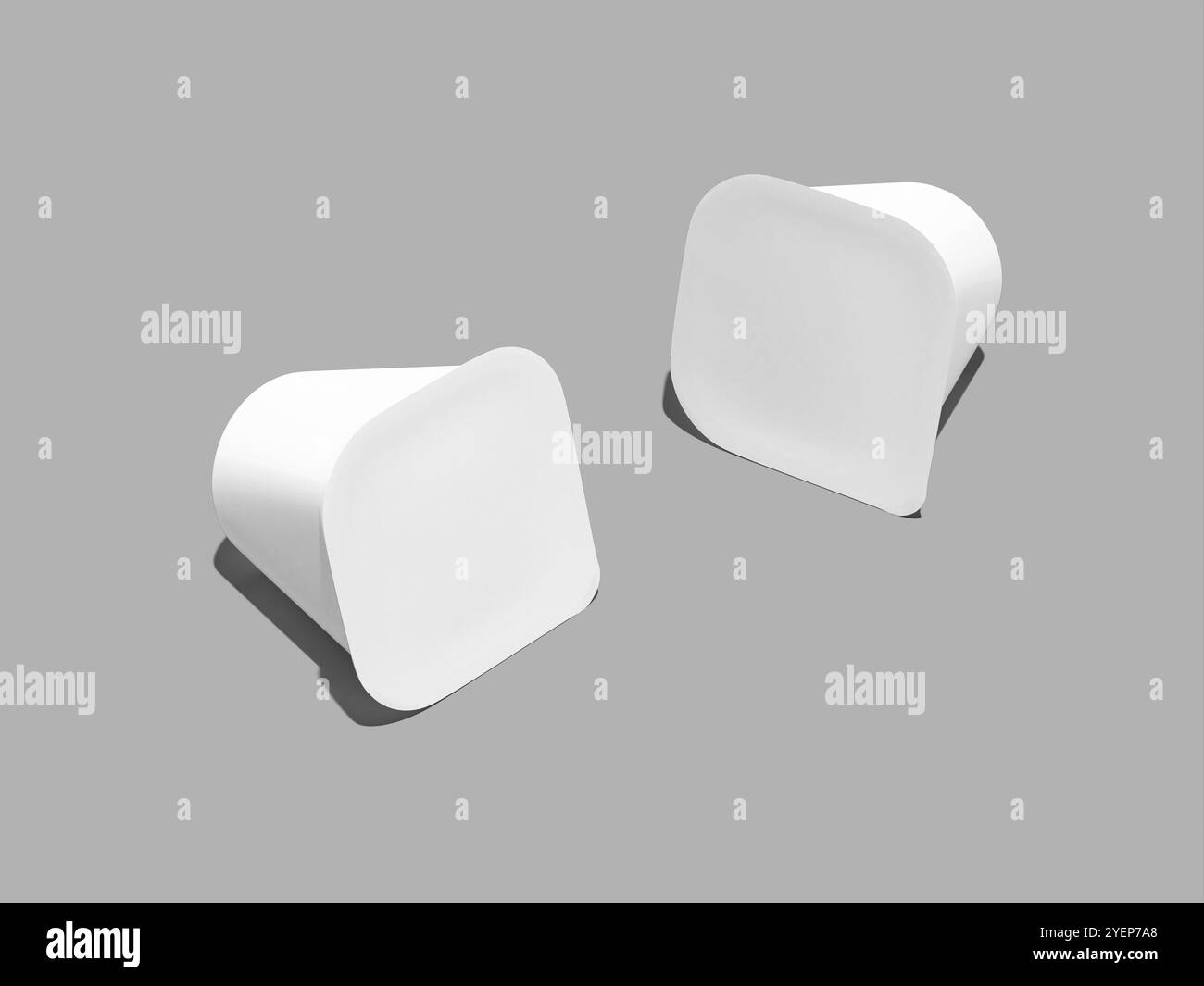 Blank White Yogurt Cup Box 3D Mockup Isolated Stock Photo - Alamy