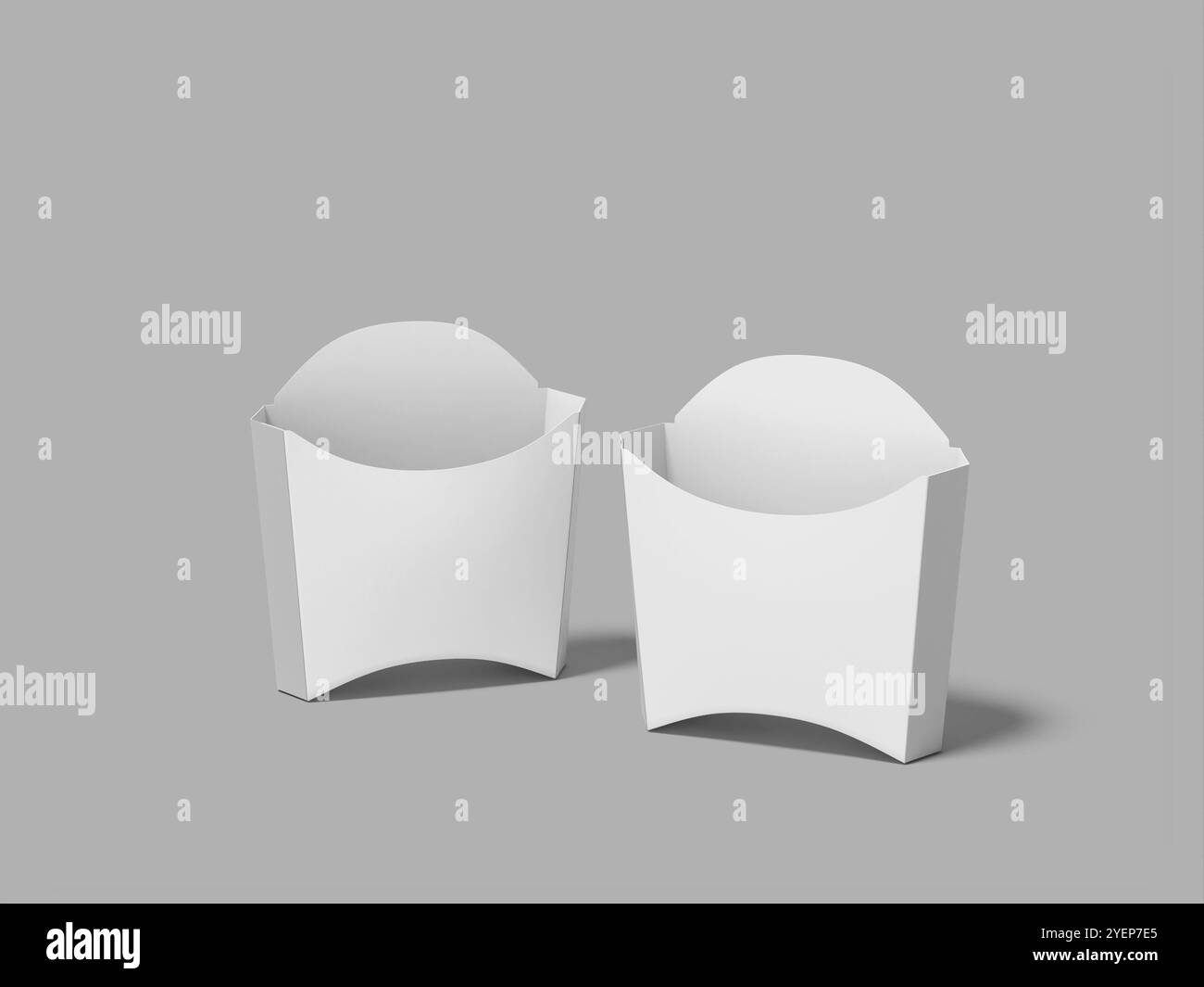 White blank Cardboard French Fries Box Mockup 3D Render Stock Photo - Alamy