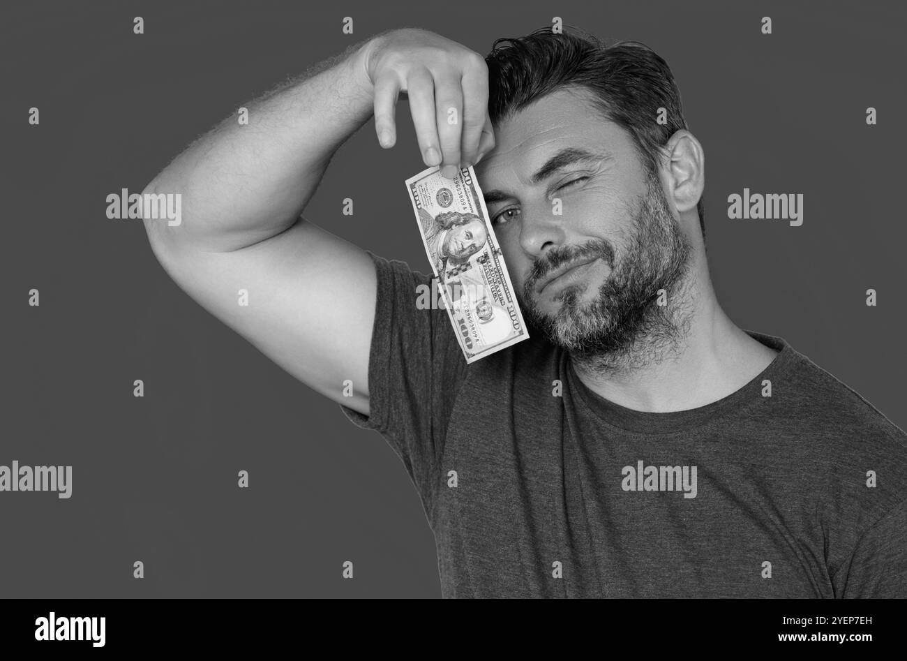 Portrait handsome entrepreneur holding Black and White Stock Photos ...