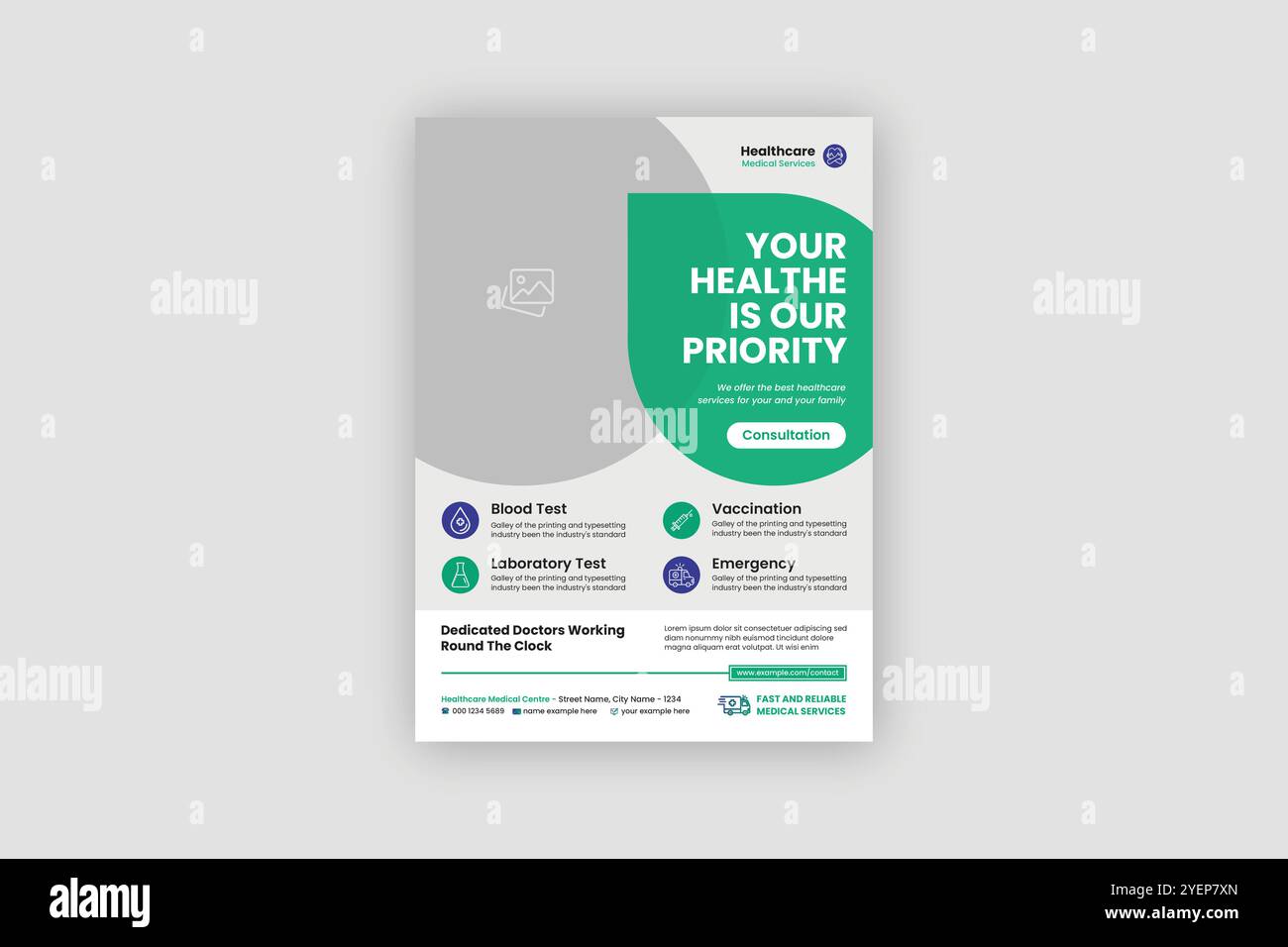 Healthcare flyer design, Medical Flyer Template Stock Vector Image ...