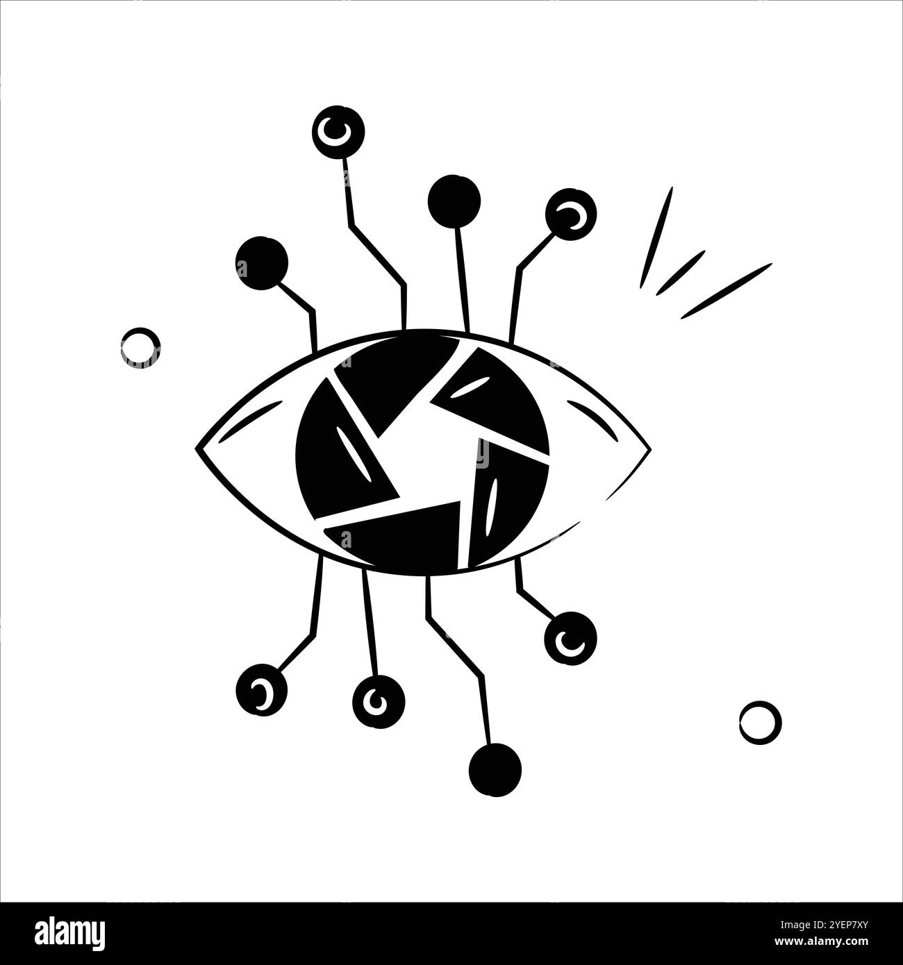 An abstract eye with nodes representing machine learning and AI powered ... An abstract eye with nodes representing machine learning and AI powered ...