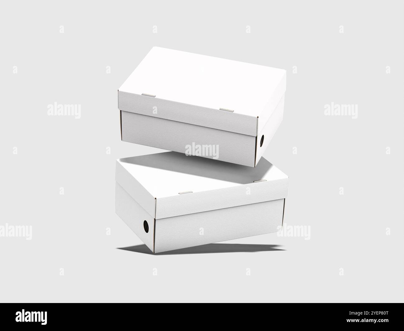White Blank Floating Stacked Cardboard Box Mockup 3D Isolated Stock ...