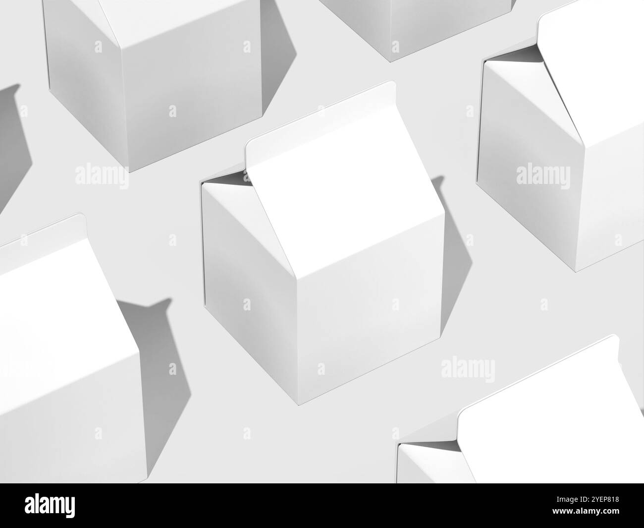 3D White Empty Carton Box Milk Packaging Mockup Stock Photo - Alamy