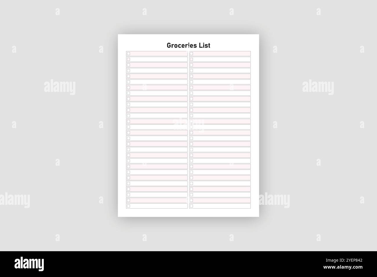 Groceries List,grocery List Template KDP interior Design Stock Vector ...