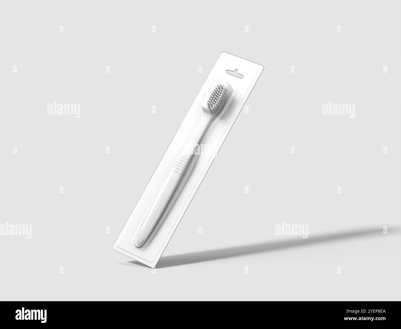 3D White Blank Toothbrush Pack Isolated Mockup Stock Photo - Alamy