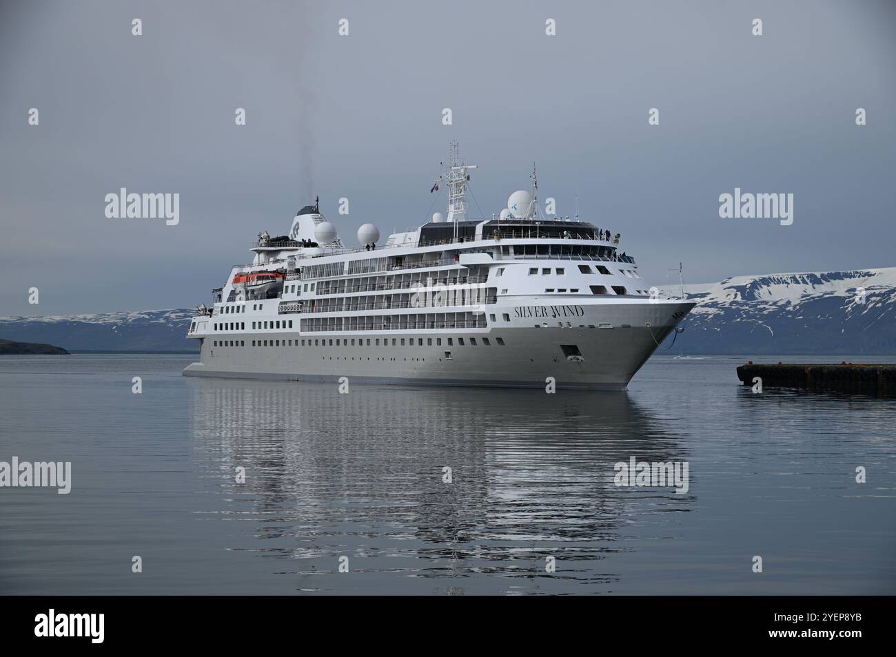 Cruise ship SILVER WIND in port Husavik Stock Photo - Alamy