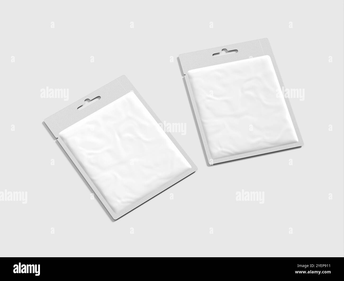 White Empty Face Mask Sachet Package 3D Mockup Stock Photo - Alamy