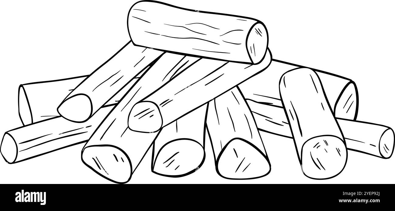 Sandalwood Sticks Isolated Outline Illustration Stock Vector Image ...