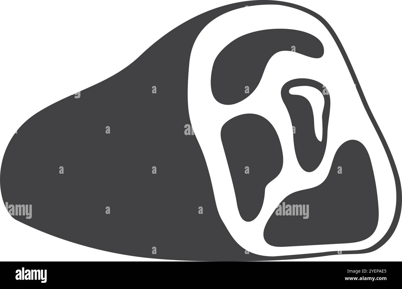 Raw meat icon in flat style. Lamb or beef vector illustration on ...