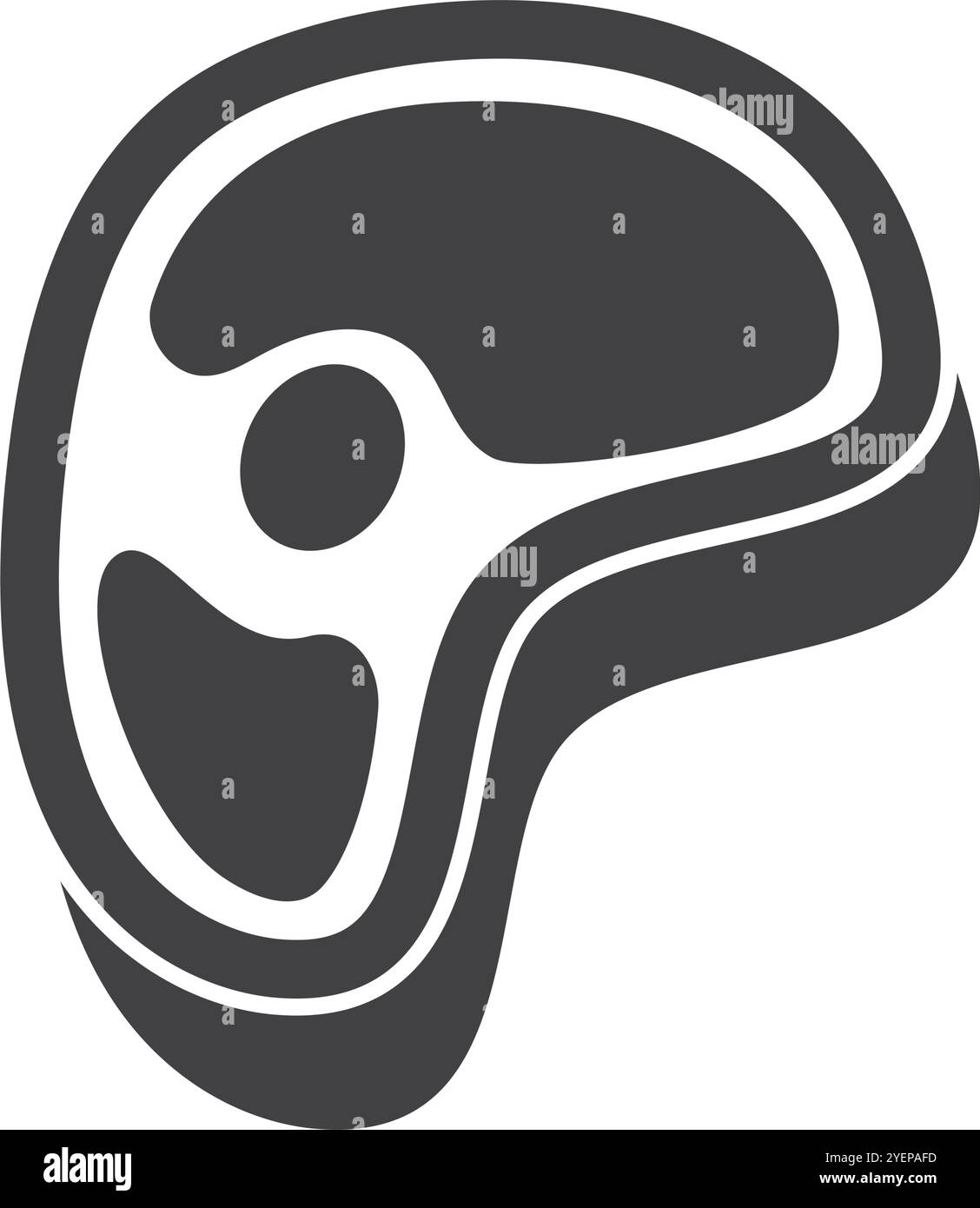 Raw meat icon in flat style. Lamb or beef vector illustration on ...