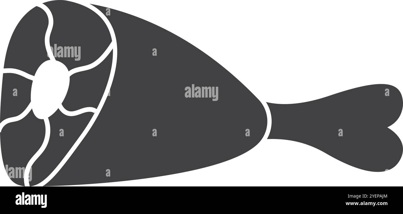 Raw meat icon in flat style. Lamb or beef vector illustration on ...