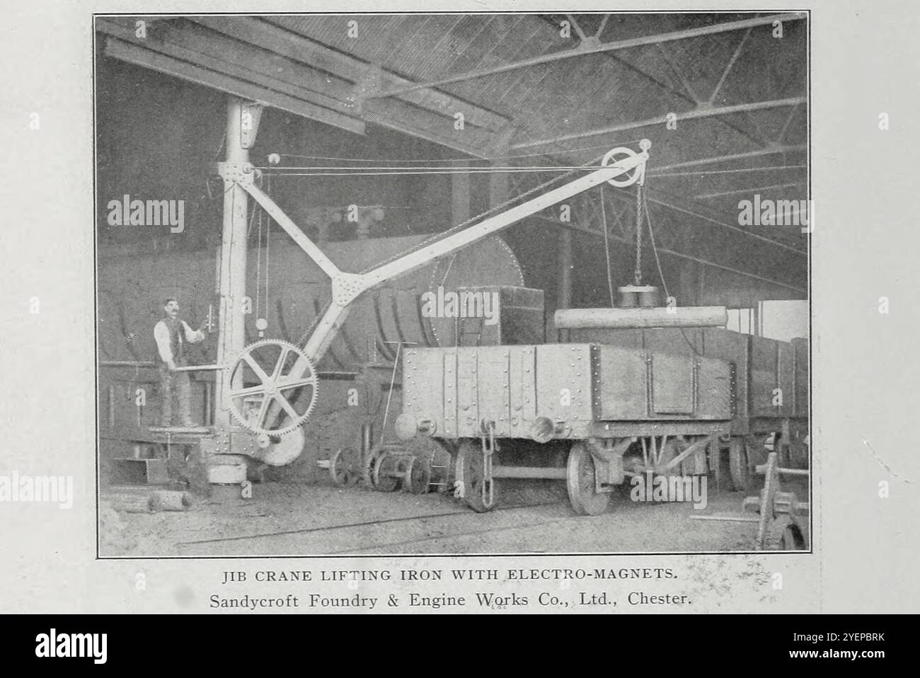 JIB CRANE LIFTING IRON WITH ELECTRO-MAGNETS. Sandycroft Foundry ...