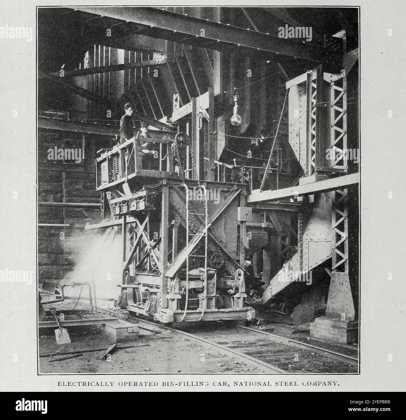 Electrically operated Bin filling car, National Steel Company's works ...