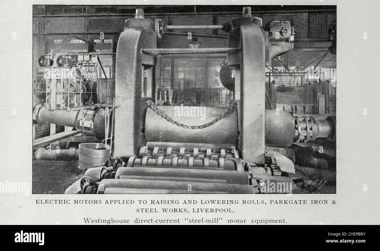ELECTRIC MOTOR APPLIED TO RAISING AND LOWERING ROLLS, PARKGATE IRON & STEEL WORKS, LIVERPOOL ...