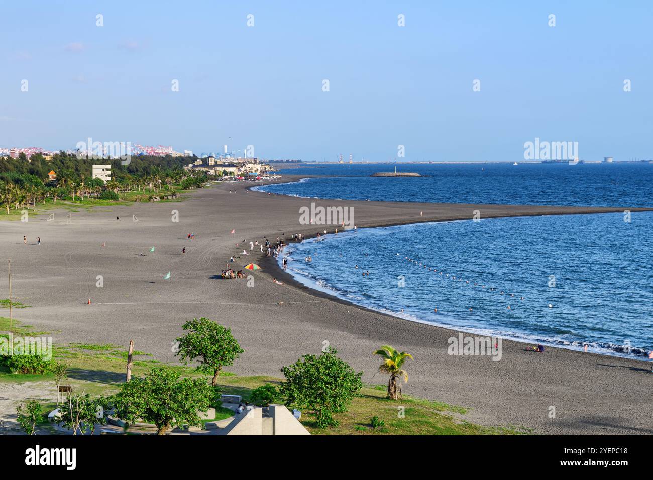 Aerial view of Cijin Beach at Cijin Island, Kaohsiung, Taiwan Stock ...