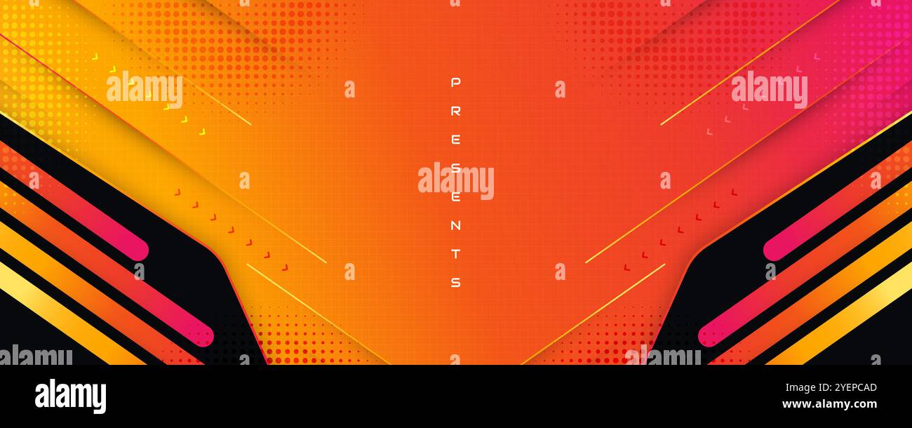 Abstract and Creative Orange Gradient Background with Modern Technology ...