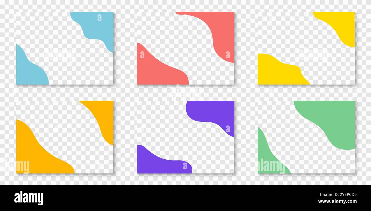 Abstract Wave Dividers in Corner. Curve Lines for Design Element. Color ...