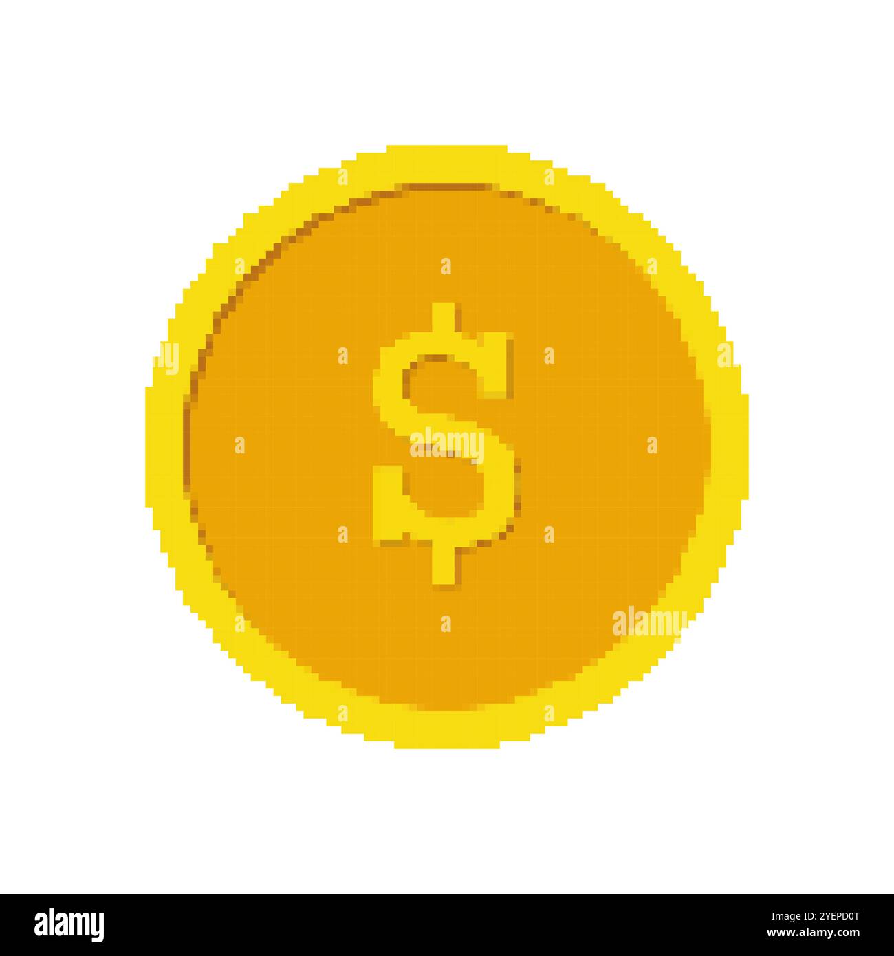 Dollar Pixel Art Gold Coin Icon. Digital Currency Sign. Golden Coin ...