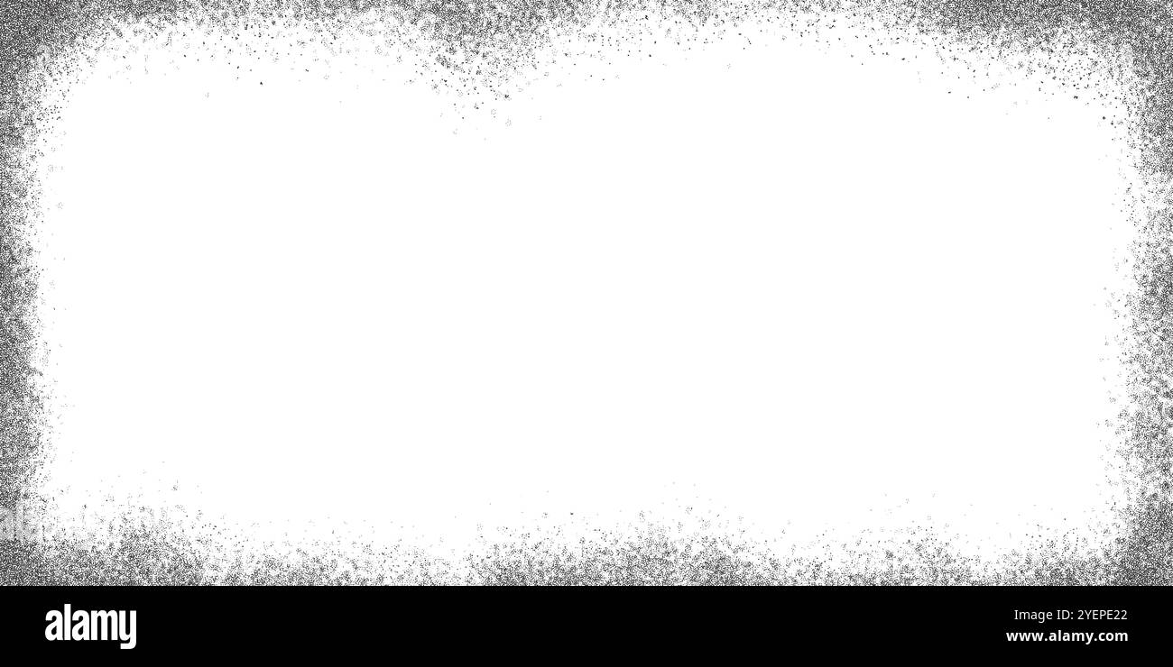 Stipple grunge frame. Edged textured border. Grainy vector background ...