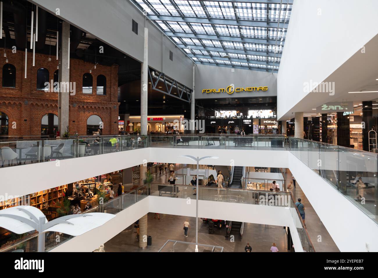 Kaunas, Lithuania - August 10 2024: Shoppers visit the Akropolis ...