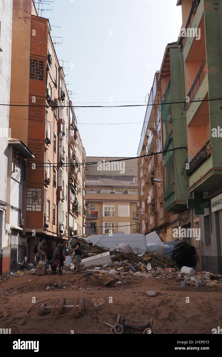 The aftermath of hurricane Dana in Valencia, Spain - Flood damaging ...