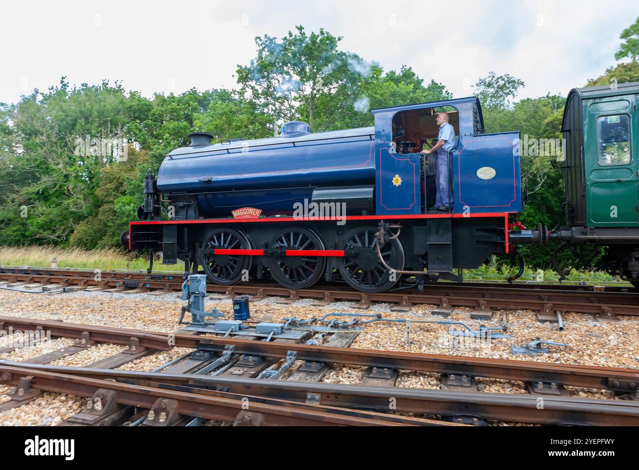 Hunslet ‘Austerity’ WD192 ‘Waggoner’ steam locomotive, preparing to ...