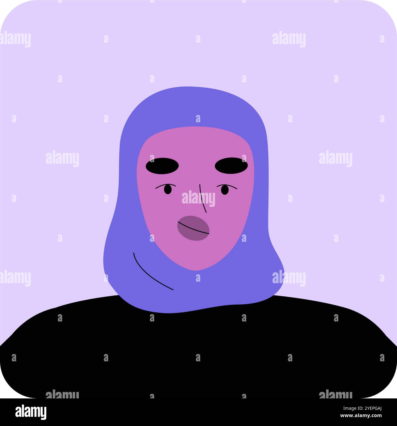 Muslim Woman Avatar In Flat Vector Illustration Symbolizing Cultural ...