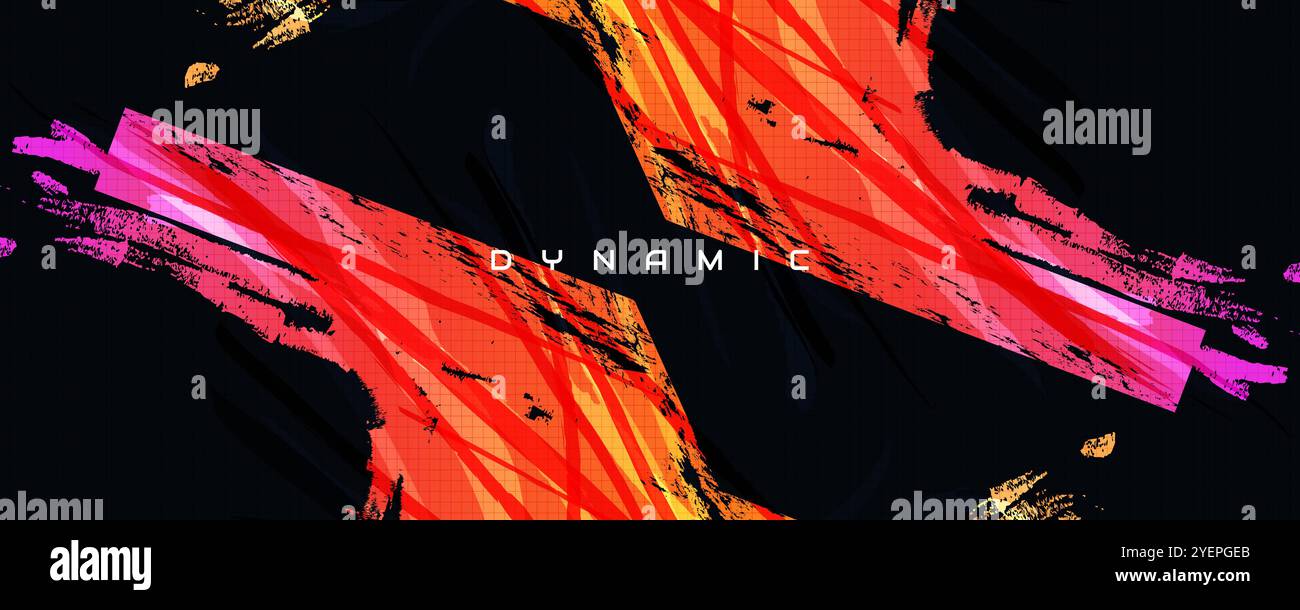 Grunge Sports Background with Brushstrokes in Colorful Gradient Style ...