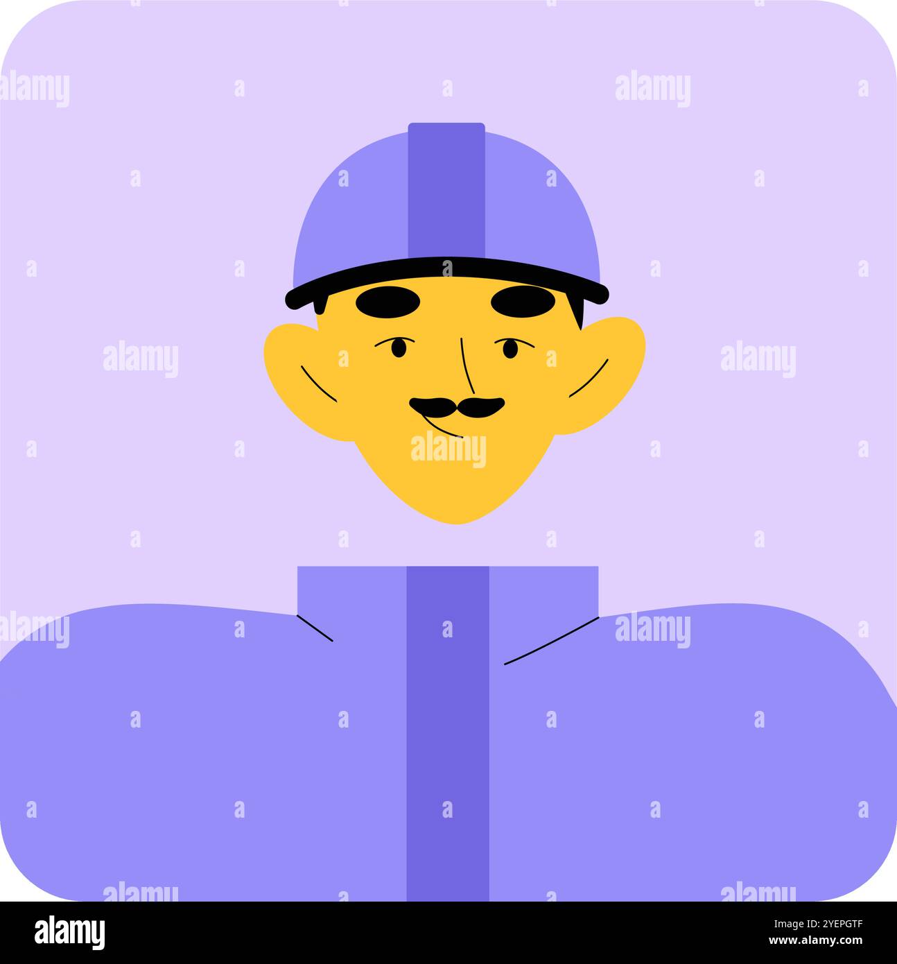 Constructor Avatar In Cap In Flat Vector Illustration Symbolizing ...