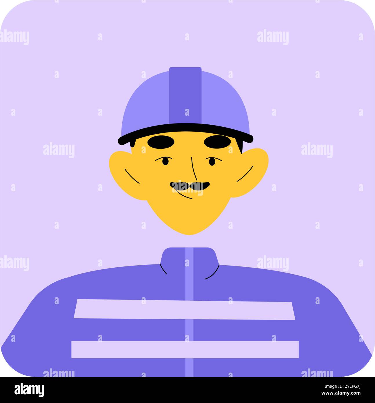Male Fireman Avatar Wearing Helmet And Uniform In Flat Vector Portrait ...