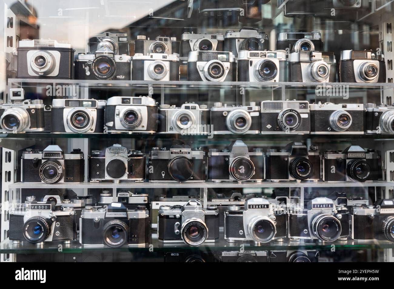Cologne, Germany - August 10 2024: The shop window filled with old ...