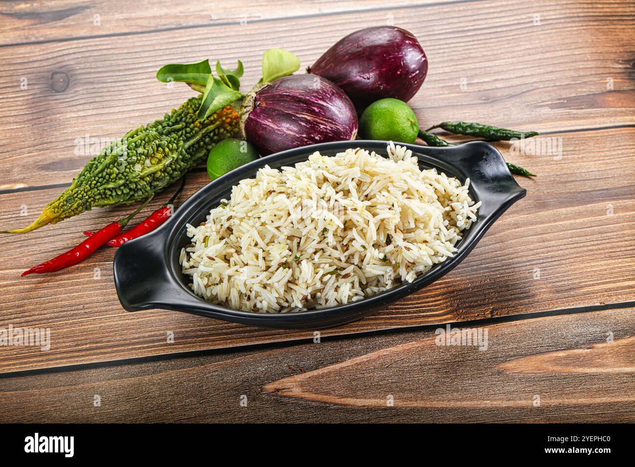 Indian vegan cuisine - jeera rice basmati Stock Photo - Alamy