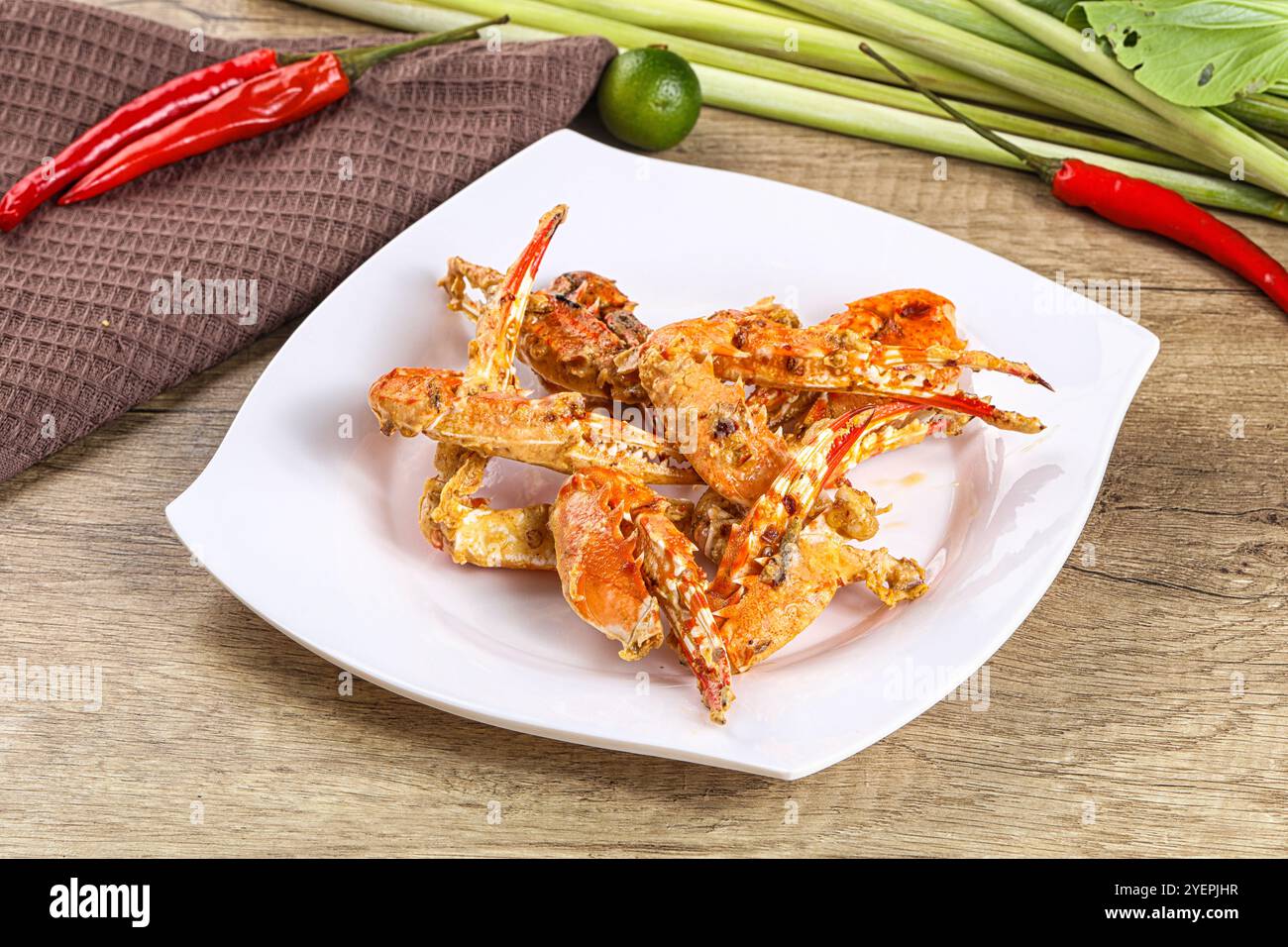 Delicous steamed Spider crab Claws snack Stock Photo - Alamy