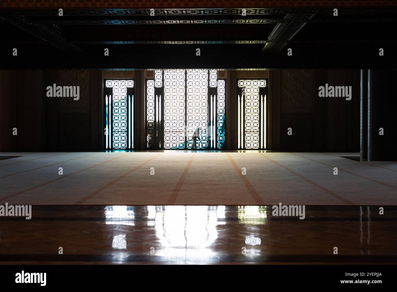 Casablanca, Morocco -march 25, 2024:Cleaning staff inside of the famous ...
