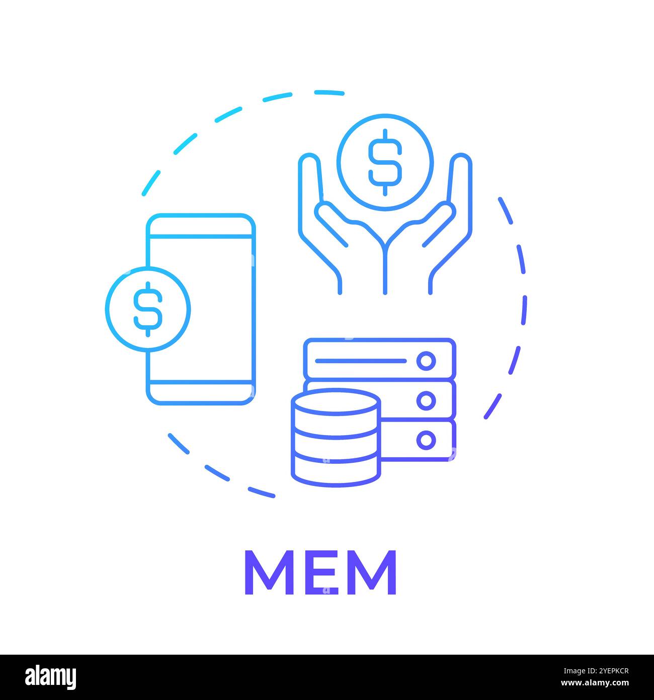 MEM blue gradient concept icon Stock Vector Image & Art - Alamy