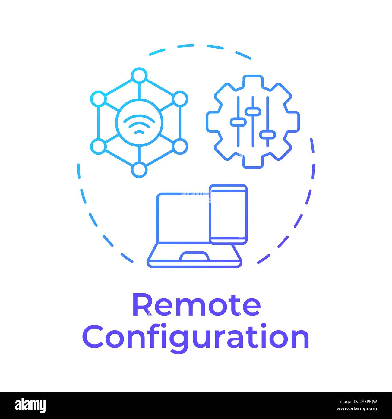 Remote Configuration Blue Gradient Concept Icon Stock Vector Image