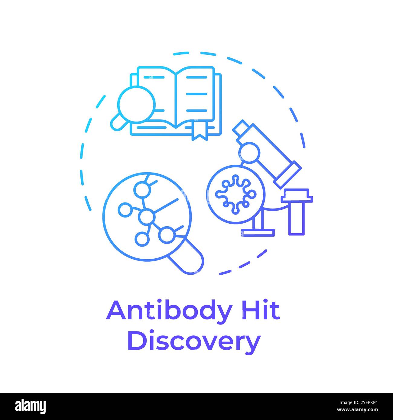 Antibody hit discovery blue gradient concept icon Stock Vector Image ...