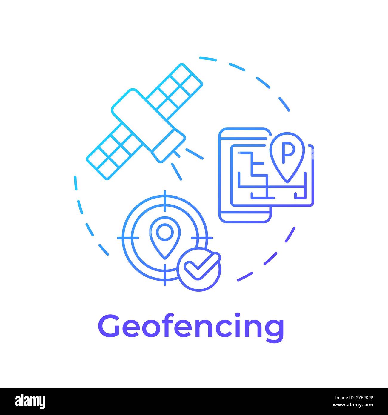 Geofencing blue gradient concept icon Stock Vector Image & Art - Alamy