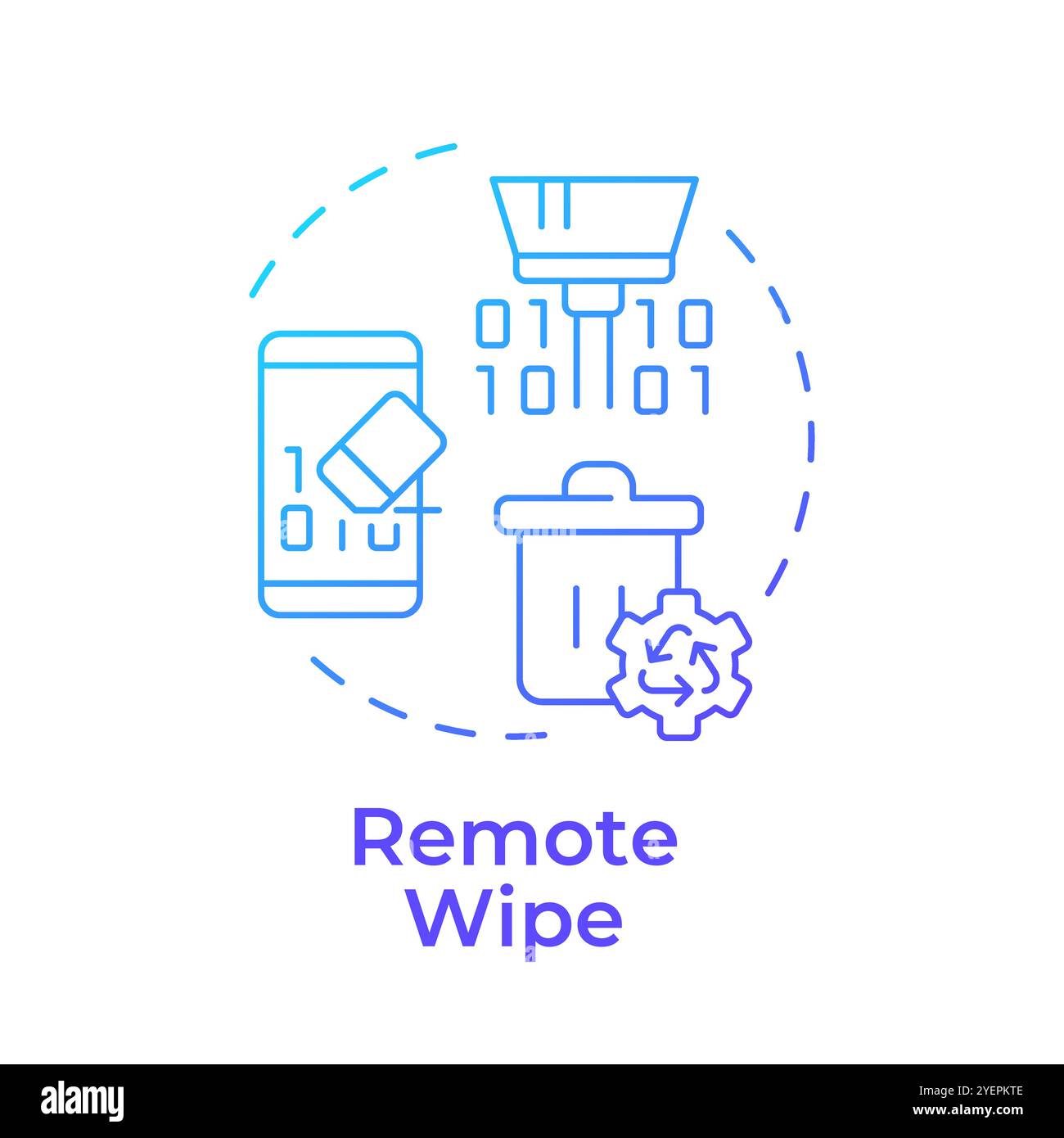 Remote wipe blue gradient concept icon Stock Vector Image & Art - Alamy
