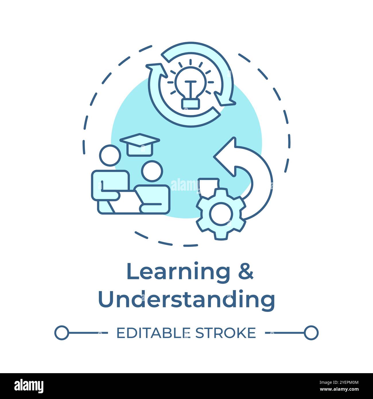 Learning and understanding soft blue concept icon Stock Vector Image ...