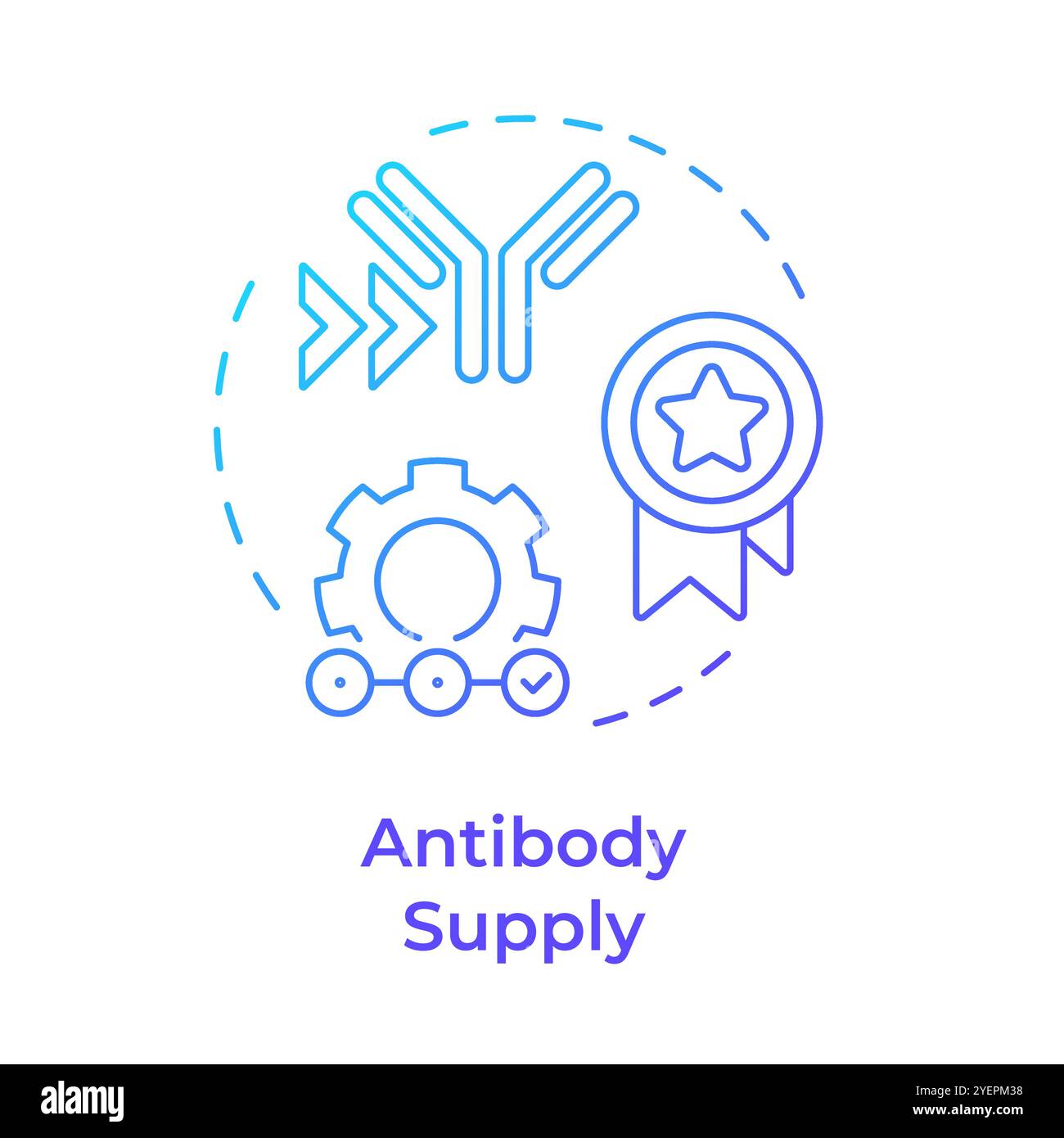 Antibody supply blue gradient concept icon Stock Vector Image & Art - Alamy
