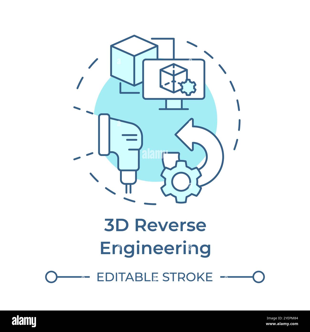 3d reverse engineering soft blue concept icon Stock Vector Image & Art ...
