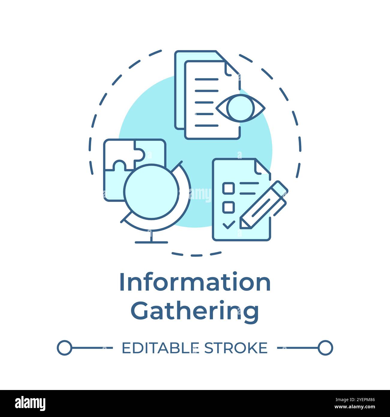 Information gathering soft blue concept icon Stock Vector Image & Art ...