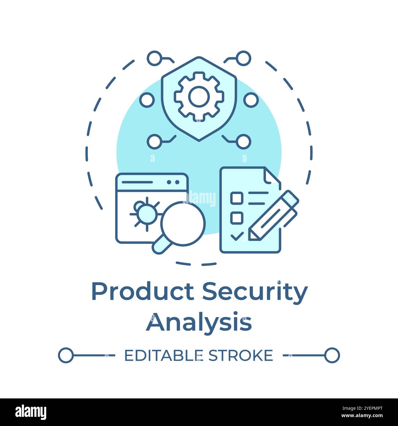 Product security analysis soft blue concept icon Stock Vector Image ...