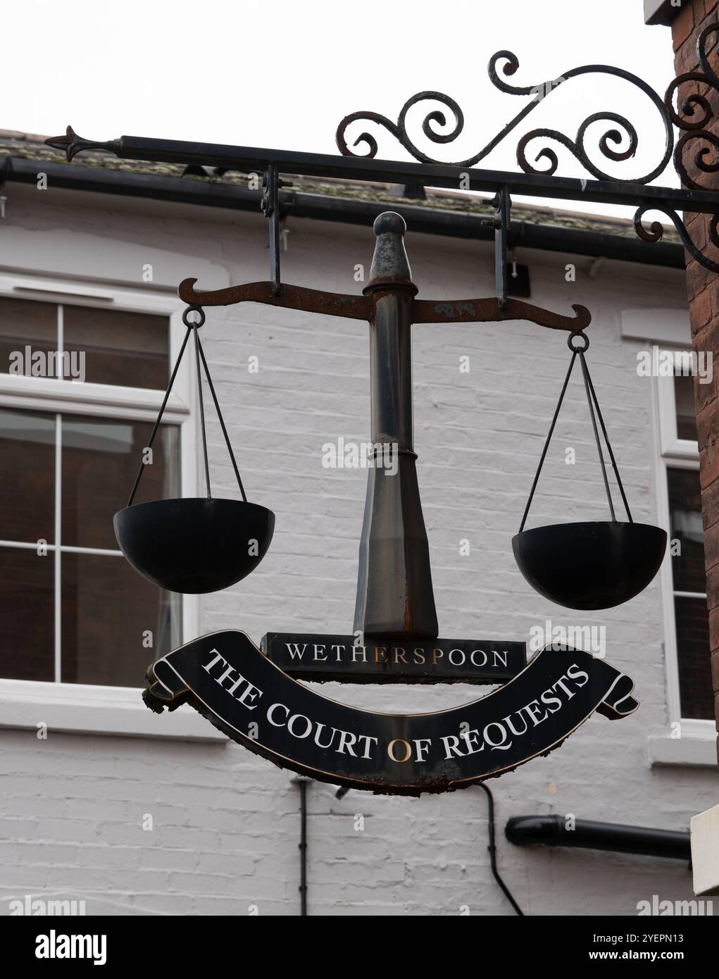 The Court of Requests pub sign, Oldbury, West Midlands, England, UK ...