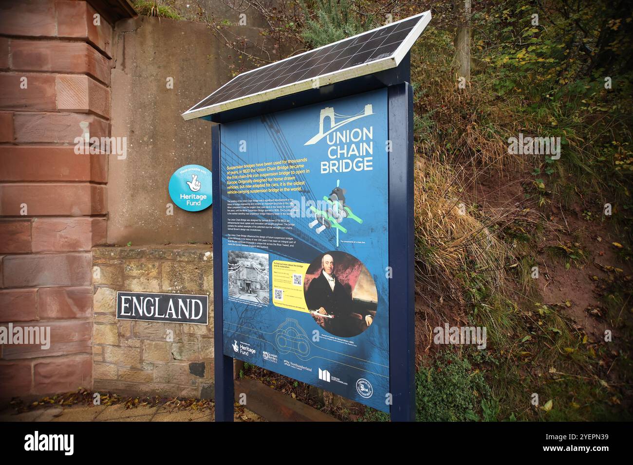 Award winning Union Chain Bridge connecting England and Scotland Stock ...