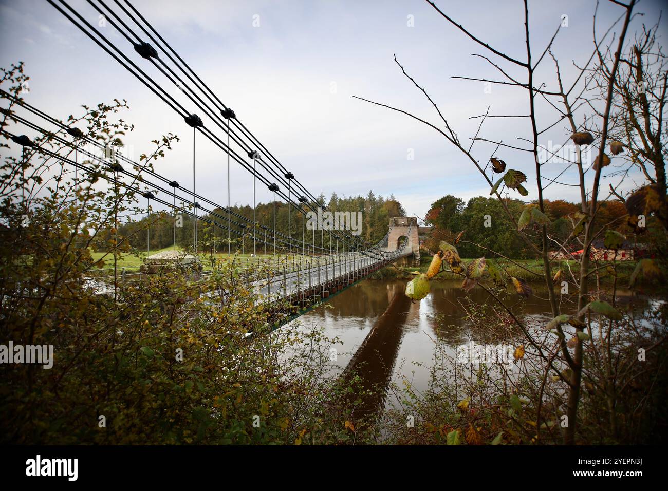 Award winning Union Chain Bridge connecting England and Scotland Stock ...