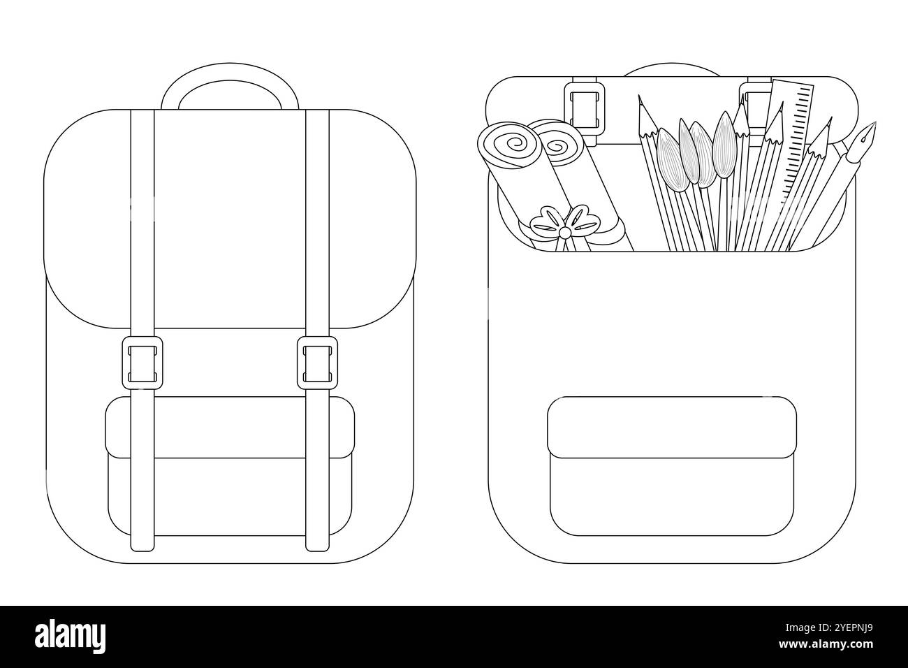 School bag activity Black and White Stock Photos & Images - Alamy