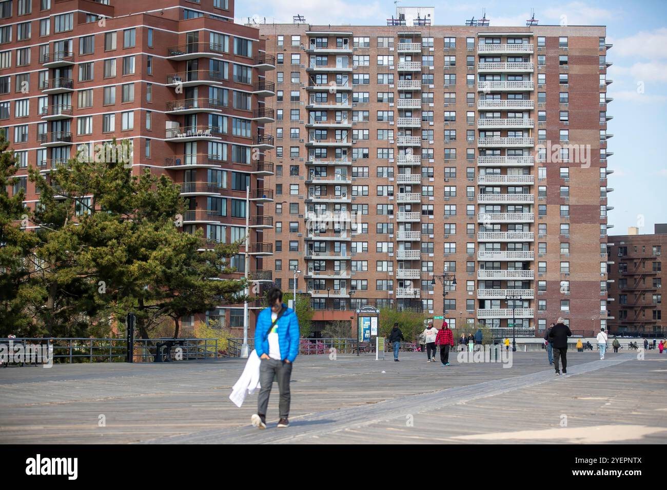 This image captures a view of residential high-rise buildings near the ...